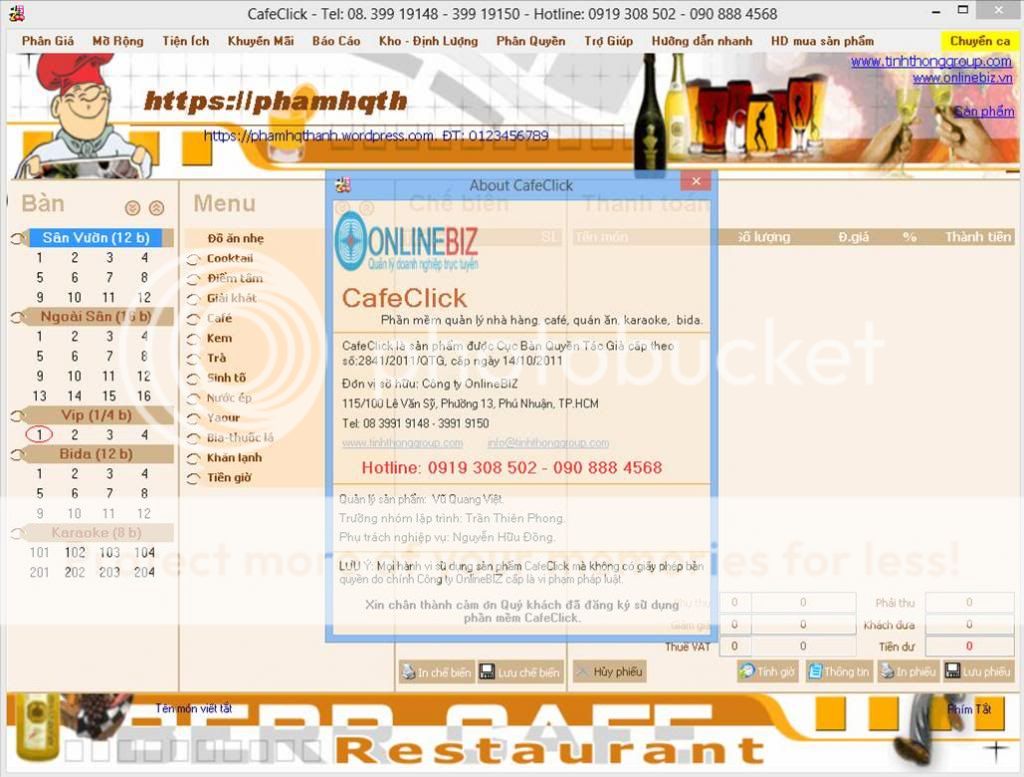 CafeClick 9.0 – Phần mềm quản lý kinh doanh Nhà hàng, Quán Café, Quán ...